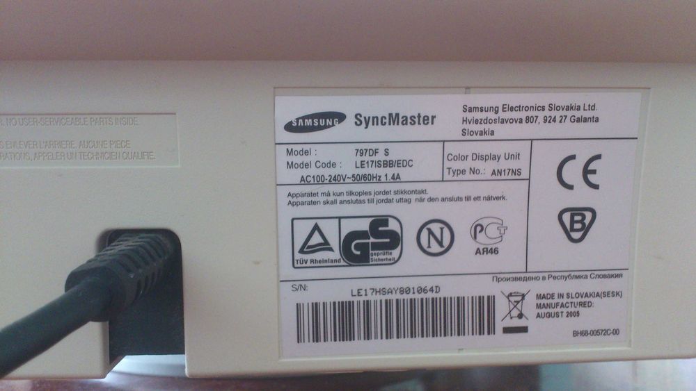 Монітор Самсунг Монитор Samsung '17 SyncMaster 797DF (Slovakia): 250 ...