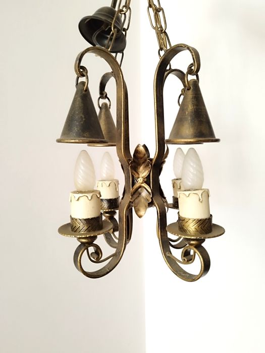 Candeeiro teto suspensão modelo vintage rústico ferro bronze Covilhã E ...