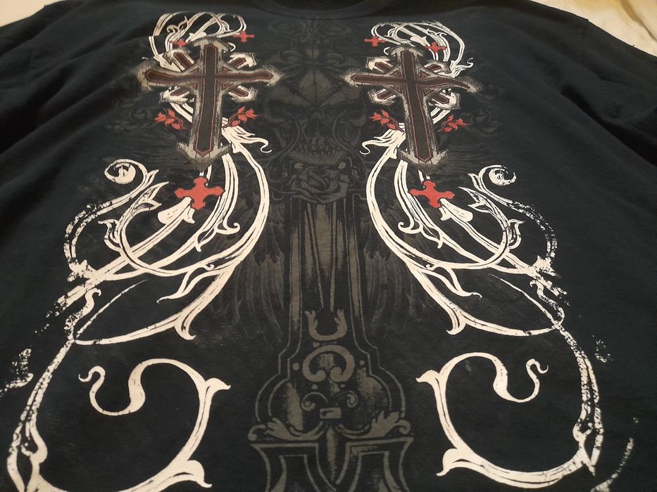 Футболка Hybrid Vintage Skull Cross / Y2K / Affliction style: 675 грн ...