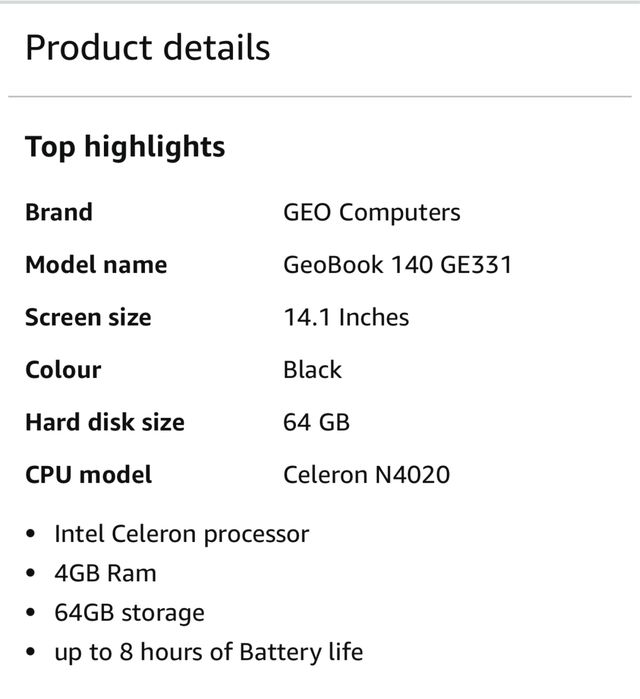 Geo GeoBook 140 14.1" Windows 11: 3 000 грн. - Ноутбуки Дніпро на Olx