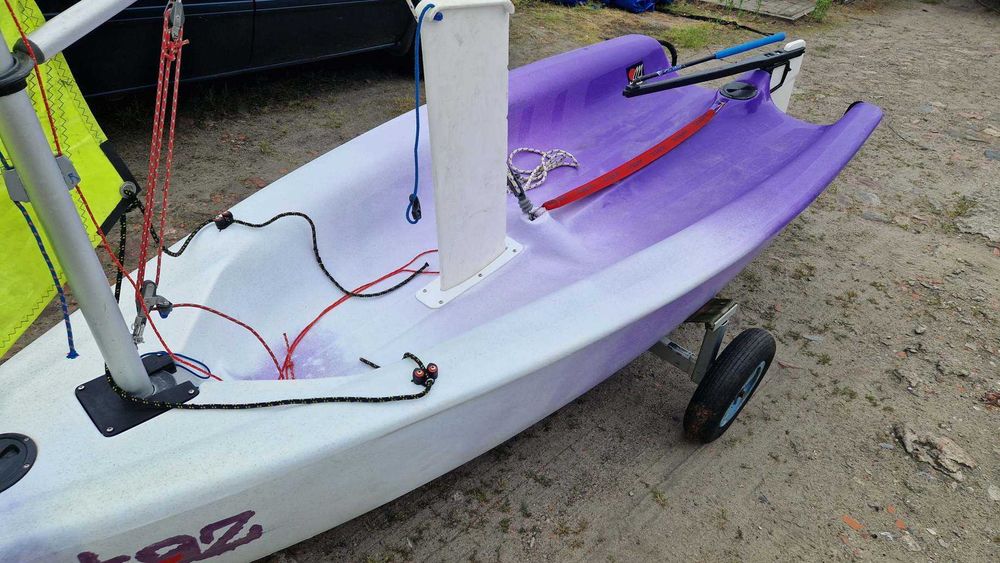 Łódź żaglowa żaglówka Topaz Taz 2,95m + wózek slipowy (2) Jarocin • OLX.pl