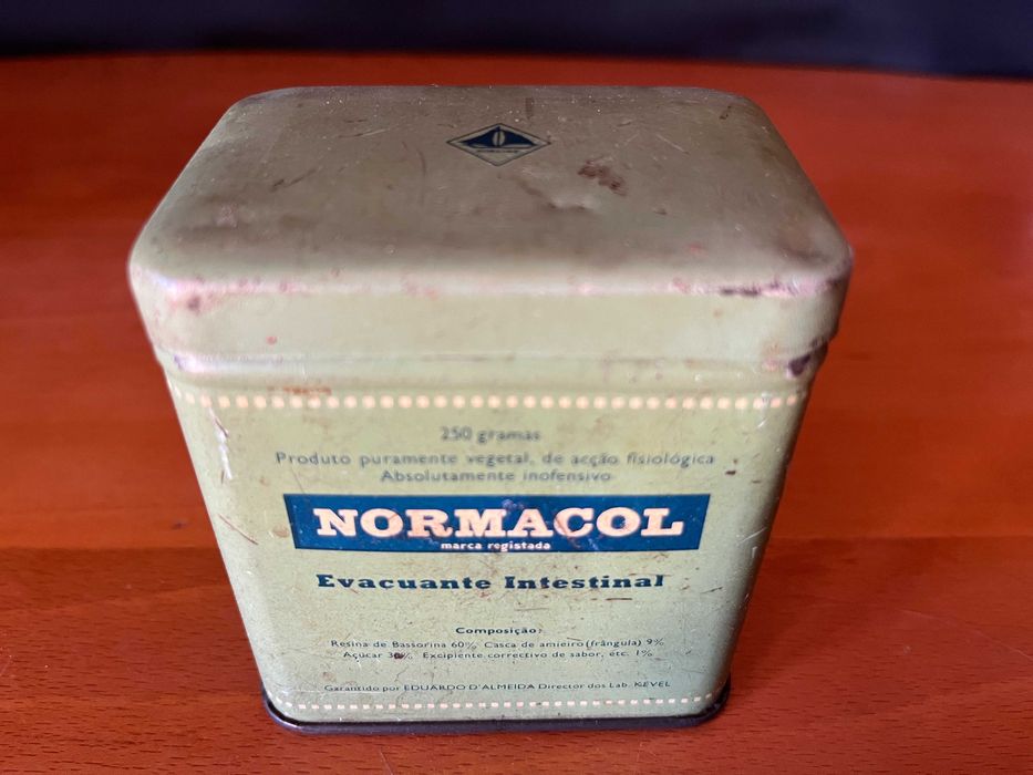 Lata antiga de medicamento NORMACOL São Pedro de Castelões • OLX.pt