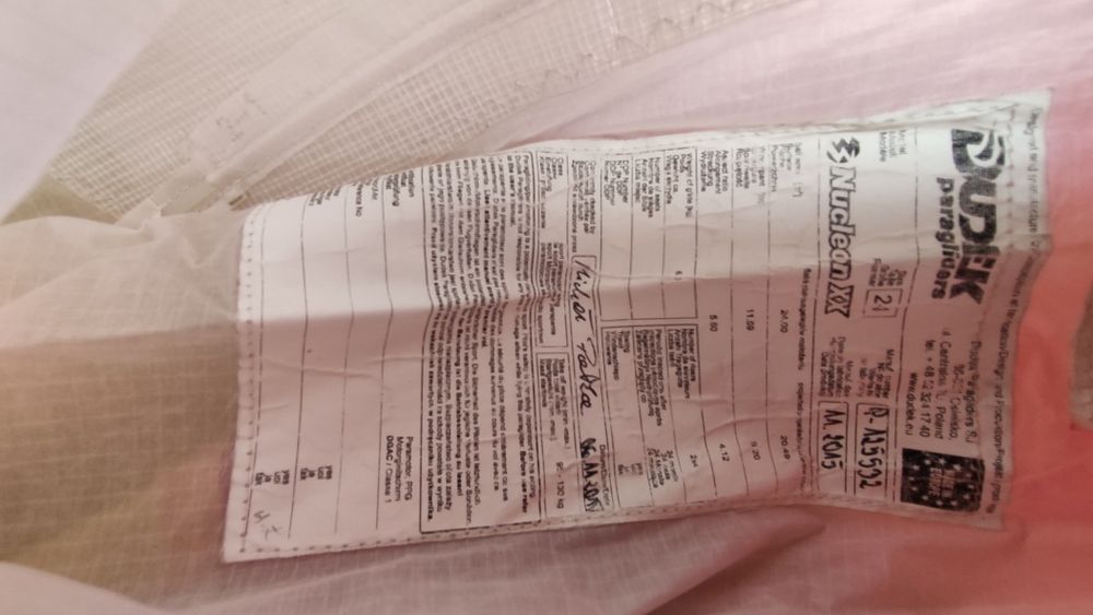 Paralotnia Dudek Nucleon xx 24m Grabów nad Prosną • OLX.pl