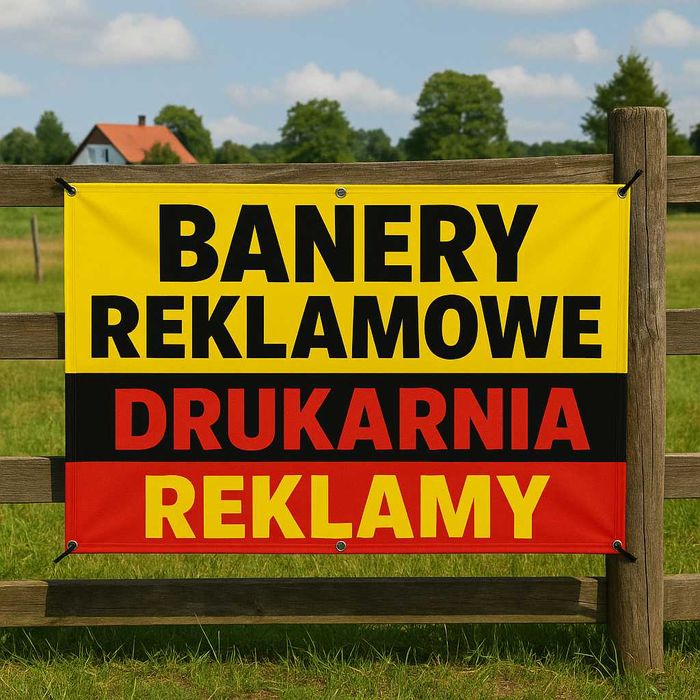 Baner plandeka tablica reklamowa MOCNAY WYTRZYMAŁY 300g/m2 Końskie • OLX.pl