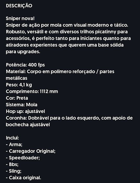 Airsoft Sniper (Leia o Anúncio) Campanhã • OLX.pt