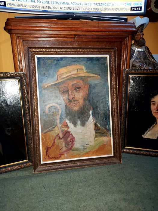 Stary polski obraz Żydowskie malarstwo K Roman Mokrzeszów • OLX.pl