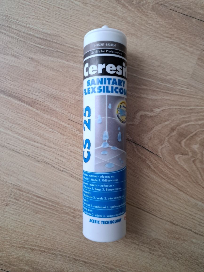 Henkel Ceresit CS 25 silikon sanitarny Kolor 15 Bazalt szary Nowy ...