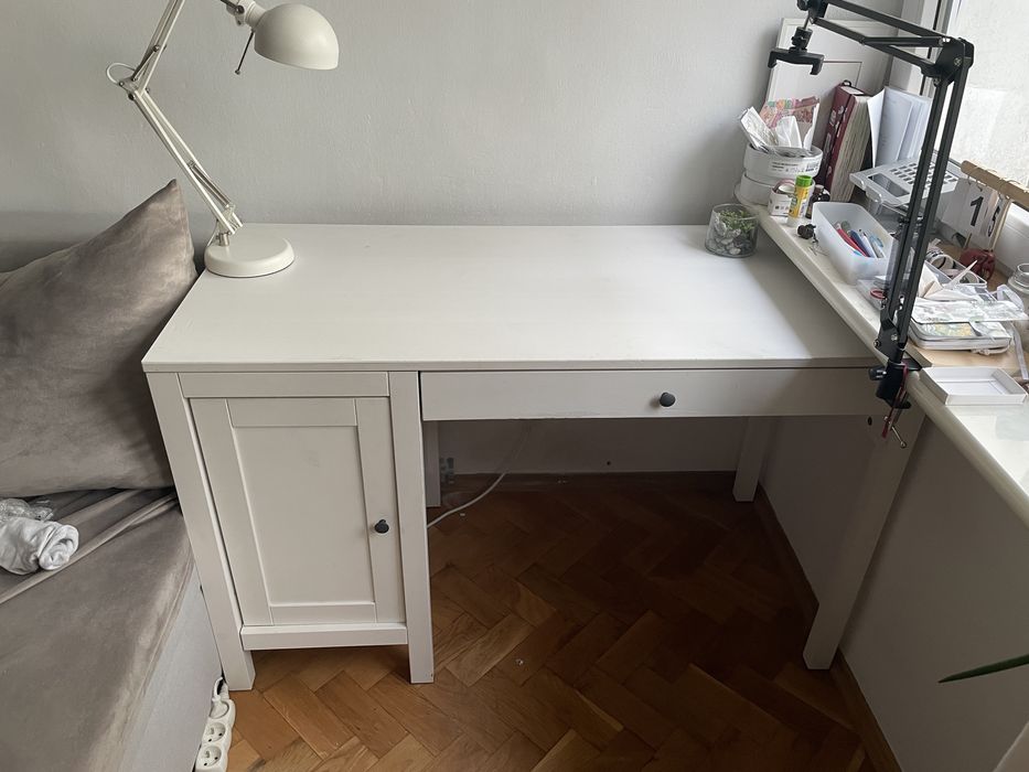 Biurko hemnes białe ikea Warszawa Praga-Południe • OLX.pl