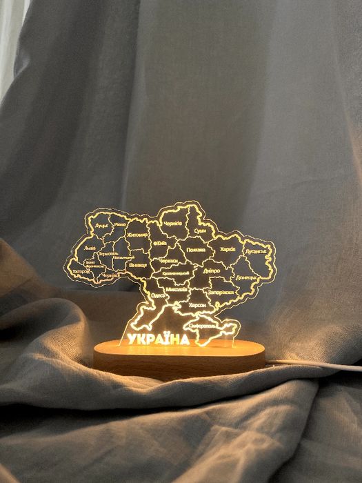 Патріотичний нічник Карта України Декор Світильник Подарунок 500 грн Освещение Киев на Olx