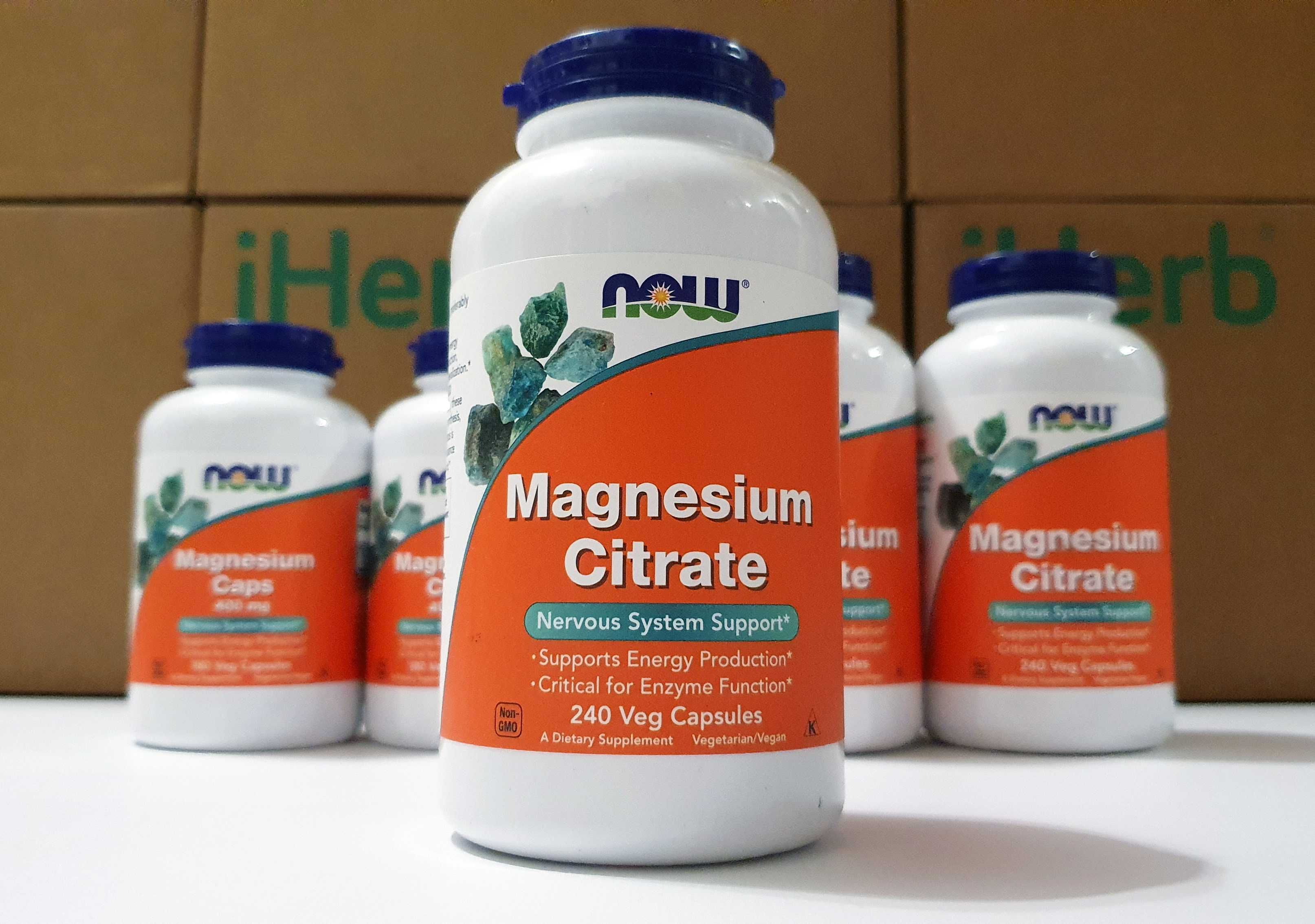 Магній (цитрат магнію) Now foods, 120 та 240 капсул. Magnesium citrate ...