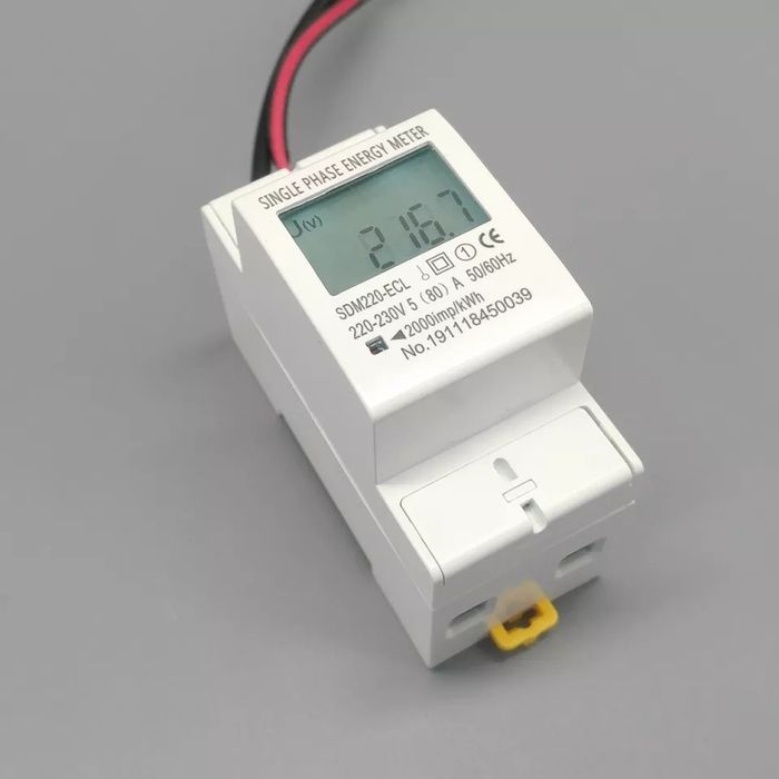 Счетчик электроэнергии однофазный SDM220-ELC на дин рейку 220В 80А DIN ...