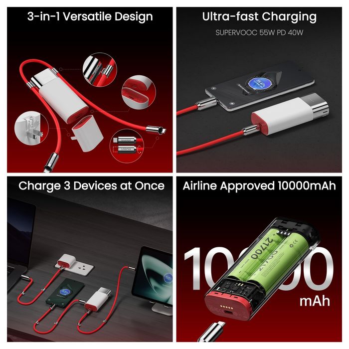 OnePlus Sharge 3-in-1 (10000 mAh, PD 40W, SUPERVOOC 55W) – Нові, ориг ...