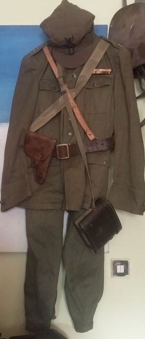 Stary polski Mundur WP LWP Połowy drelichowy Bluza spodnie rogatywka ...