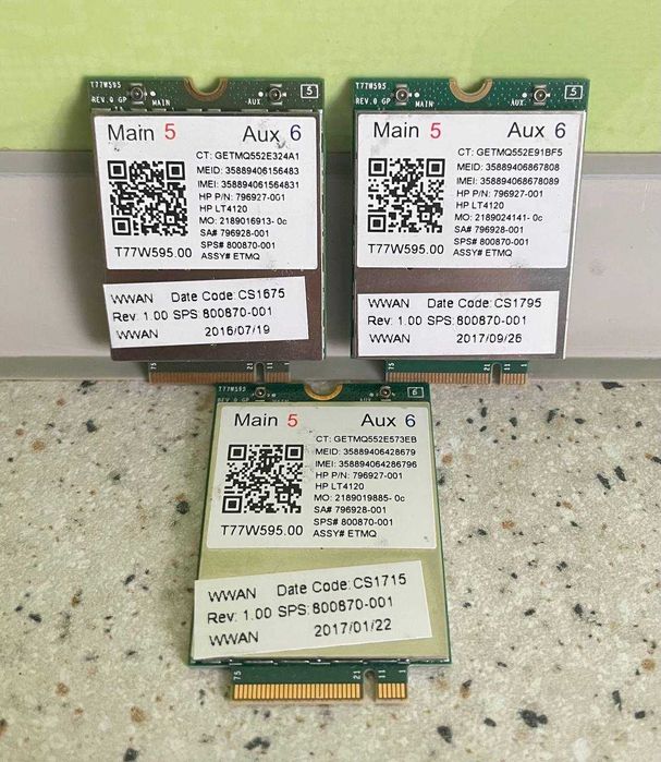 Внутрішній модем 4G LTE HP LT4120 Snapdragon (T77W595): 300 грн. - Інші ...