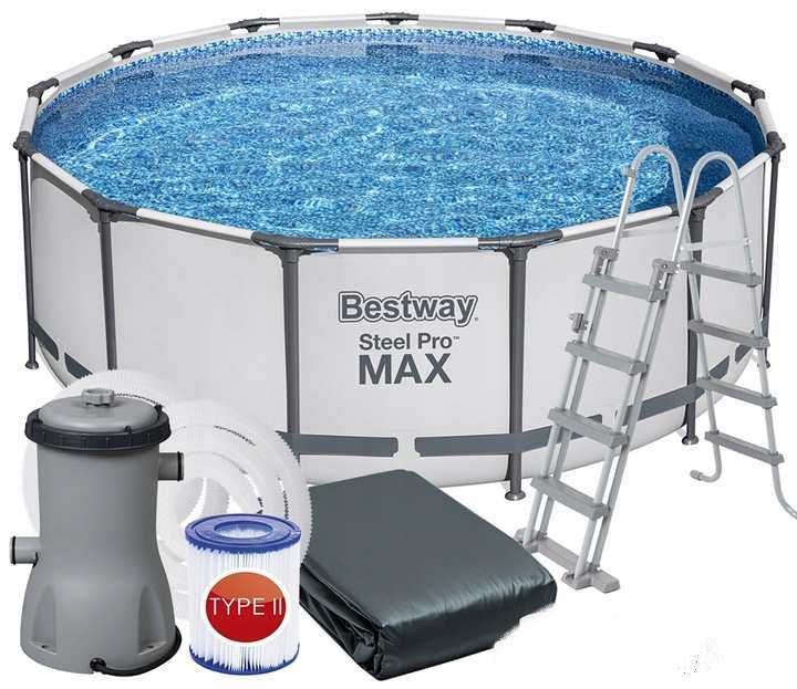 BASEN OGRODOWY stelażowy na STELAŻU STEEL PRO 396x122 cm Bestway 5618W Warszawa Bemowo • OLX.pl