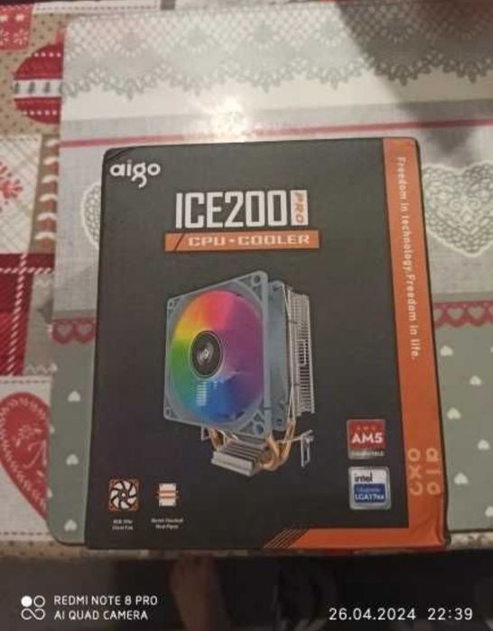 Вентилятор (куллер) Aigo Ice 200 PRO\ RGB Intel-AMD (+ +LGA2011-v1\-v2 ...