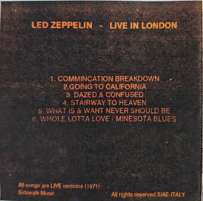 Led Zeppelin - Live In London 1971 - CD Kwidzyn • OLX.pl