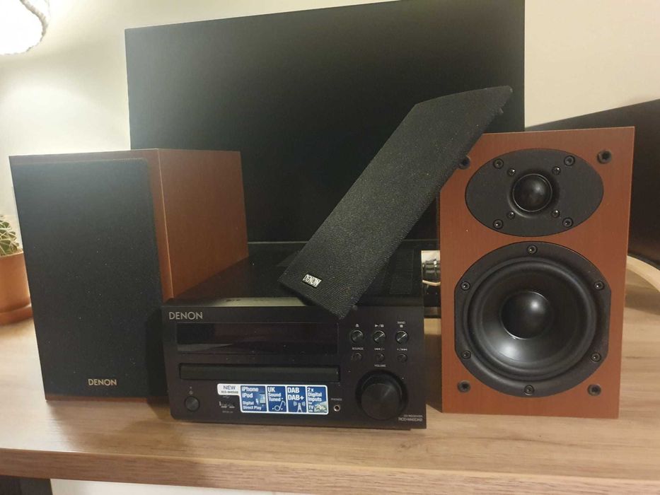 Minisystem audio CD - Denon RCD-M40DAB + kolumny SC-M40 wiśniowe ...
