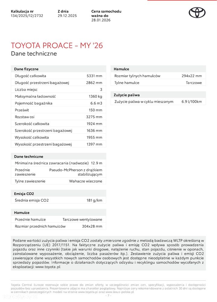 Używany Toyota Pro Ace long 2026 - 2 508 PLN, 11 km - Otomoto.pl