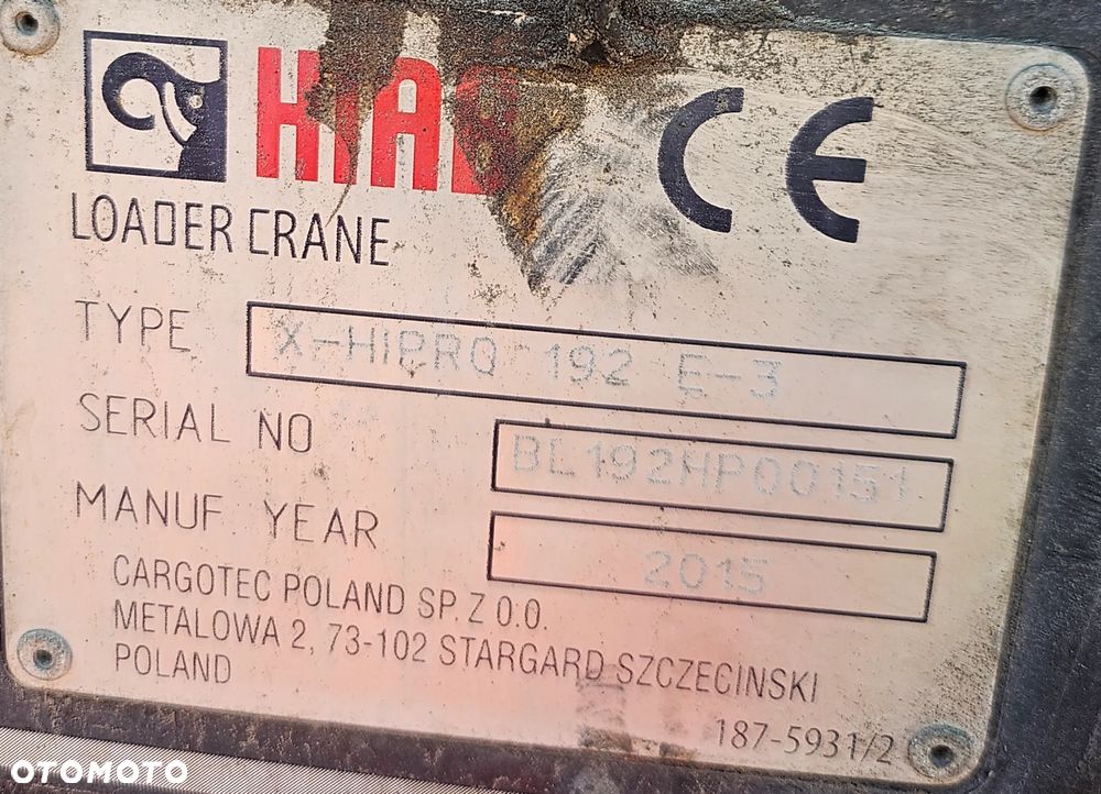 Używany Inny HDS dźwig Hiab X Hipro 192 radio Palfinger Fassi 2015 - 58 ...