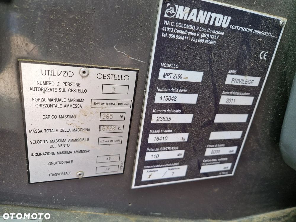 Używany Manitou MRT 2150 M364 2011 - 393 600 PLN - Otomoto.pl