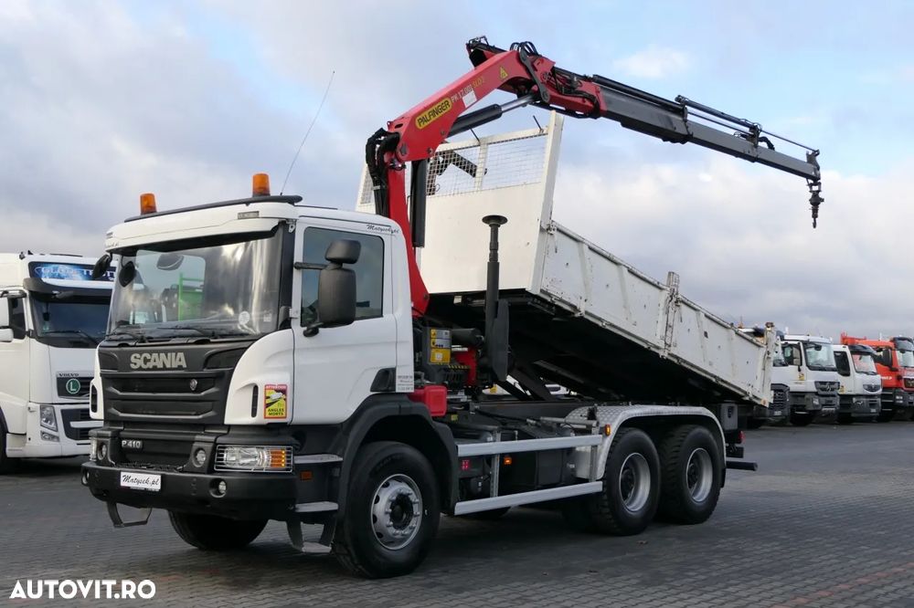 Utilizat Scania P 410 / 6x4 / BASCULANTE - 5 M + HDS PALFINGER PK 17. ...