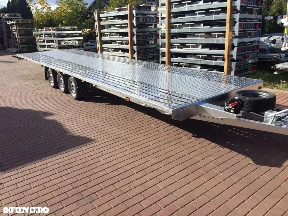 Nou Niewiadow Remorca/Platforma Transport auto 3 axe 8.5m 3500kg - 7 ...