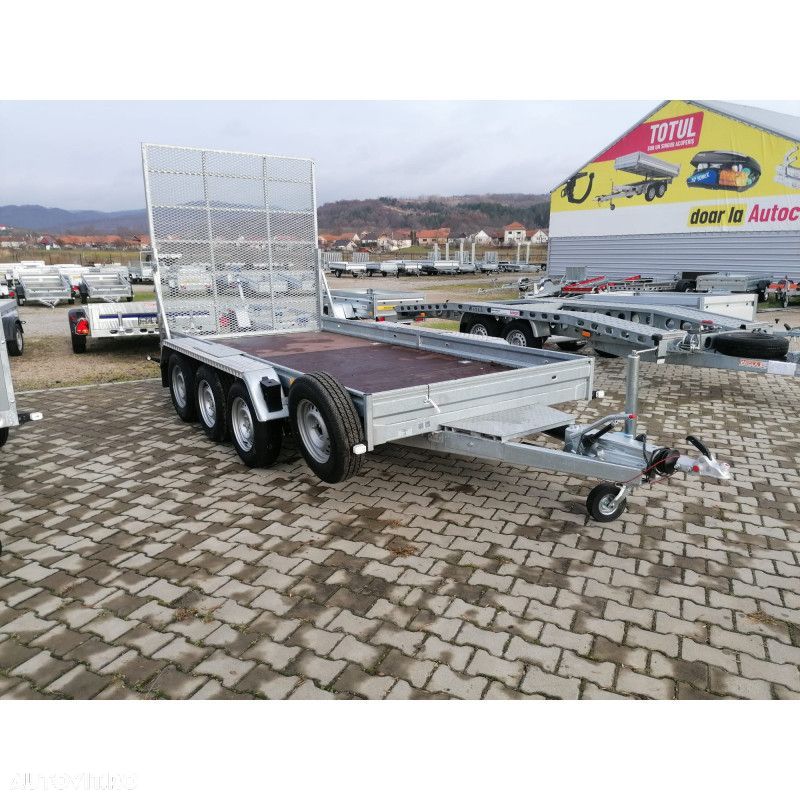 Nou Autocar Remorca auto, platforma 3 axe(total 4 t) transport utilaje ...