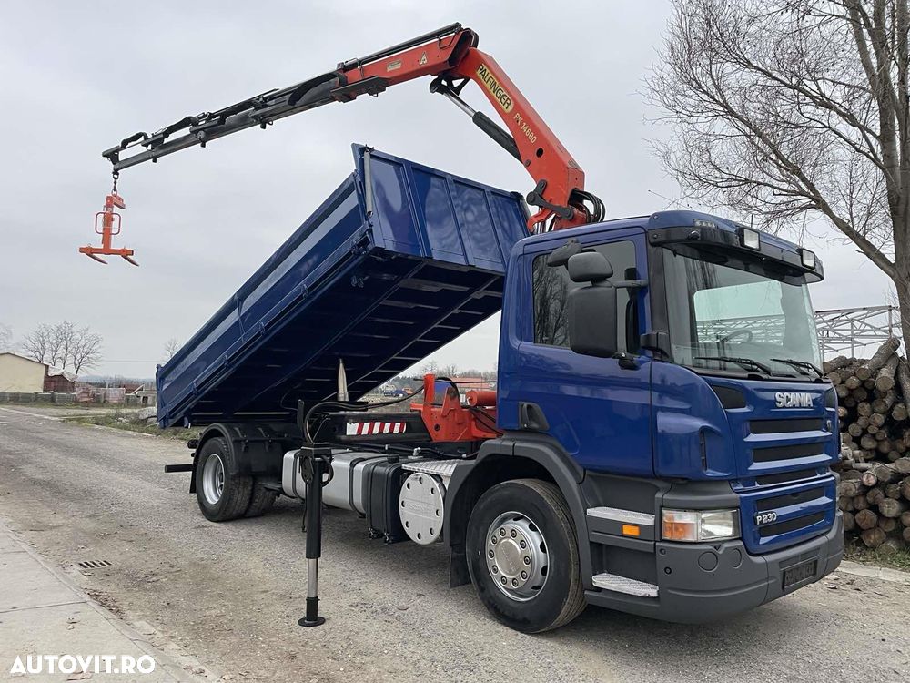 Second hand Scania P230 PALFINGER PK14600 cu macara si basculante - 42 ...