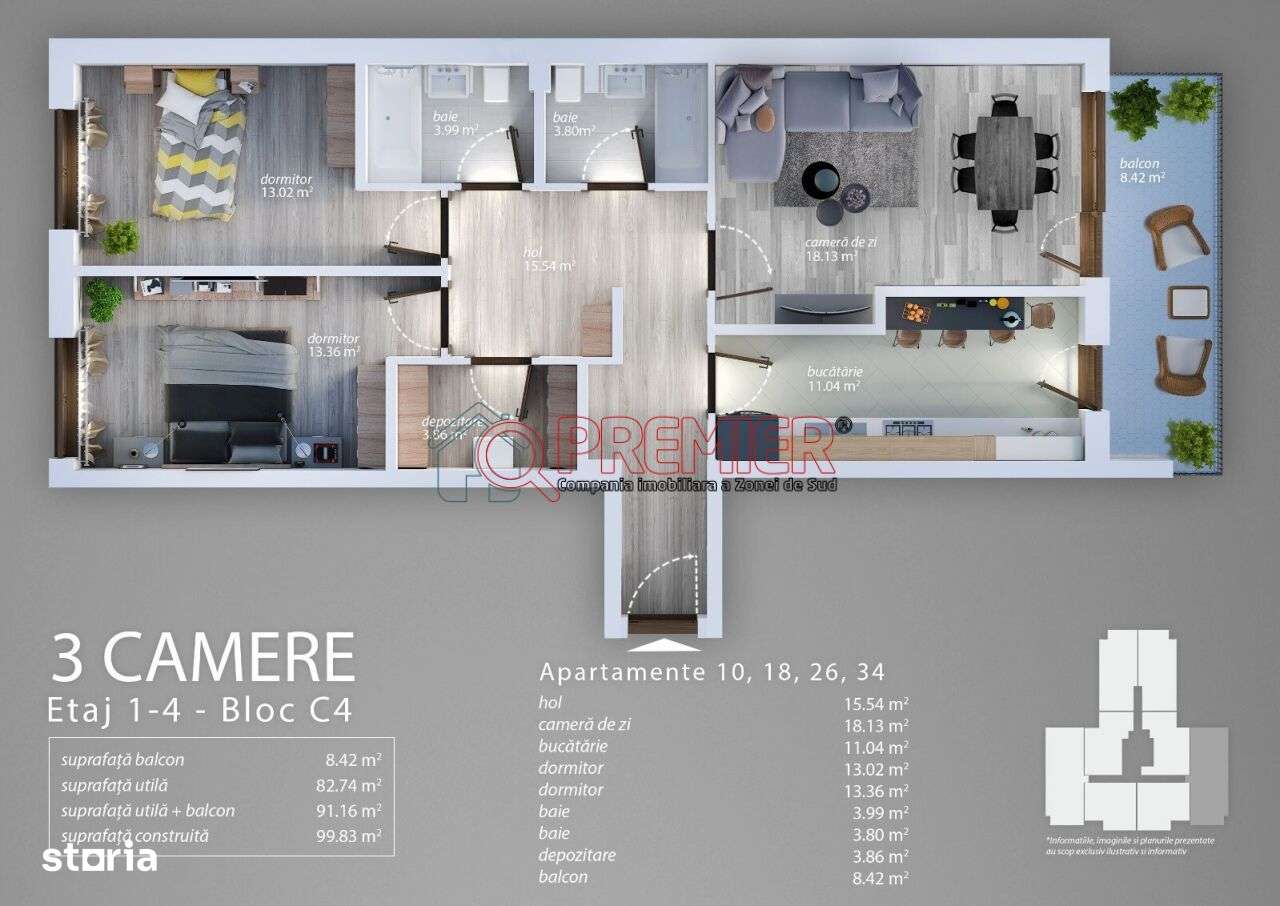 3 camere, apartament de vanzare - Bucuresti (judet), Strada Aurel Persu ...