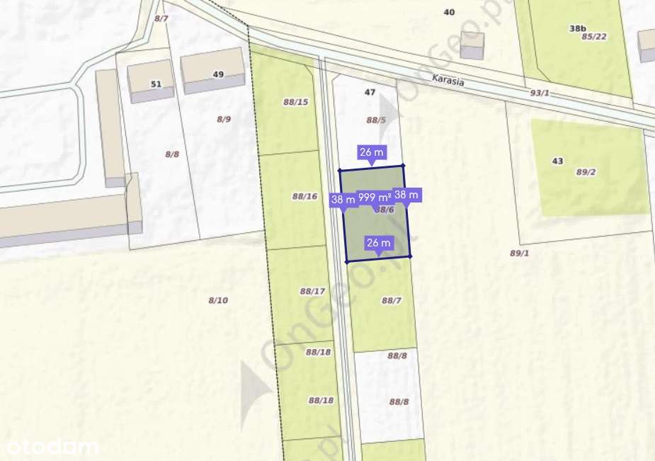 1 000 m², działka na sprzedaż - ul. Karasia, Wólka Kosowska - 67550354 ...