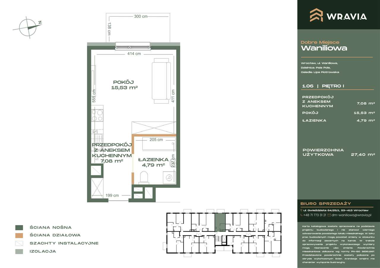 1 pokój - Stan inwestycji: w budowie - Powierzchnia: 27,40 m² - Piętro ...
