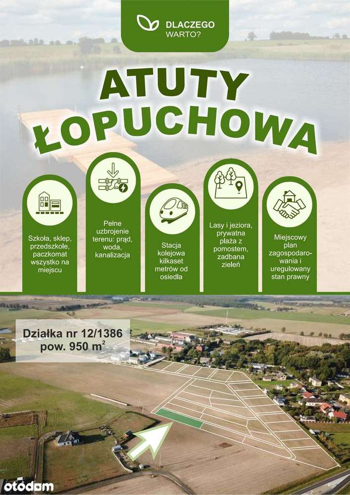 950 m², działka na sprzedaż - Łopuchowo, poznański, wielkopolskie ...