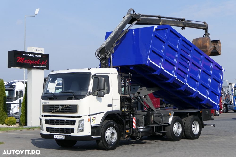 Second hand Volvo FM 380 / 6X2 / AUTOBASCULANTE + MACARA HIAB 102 ...