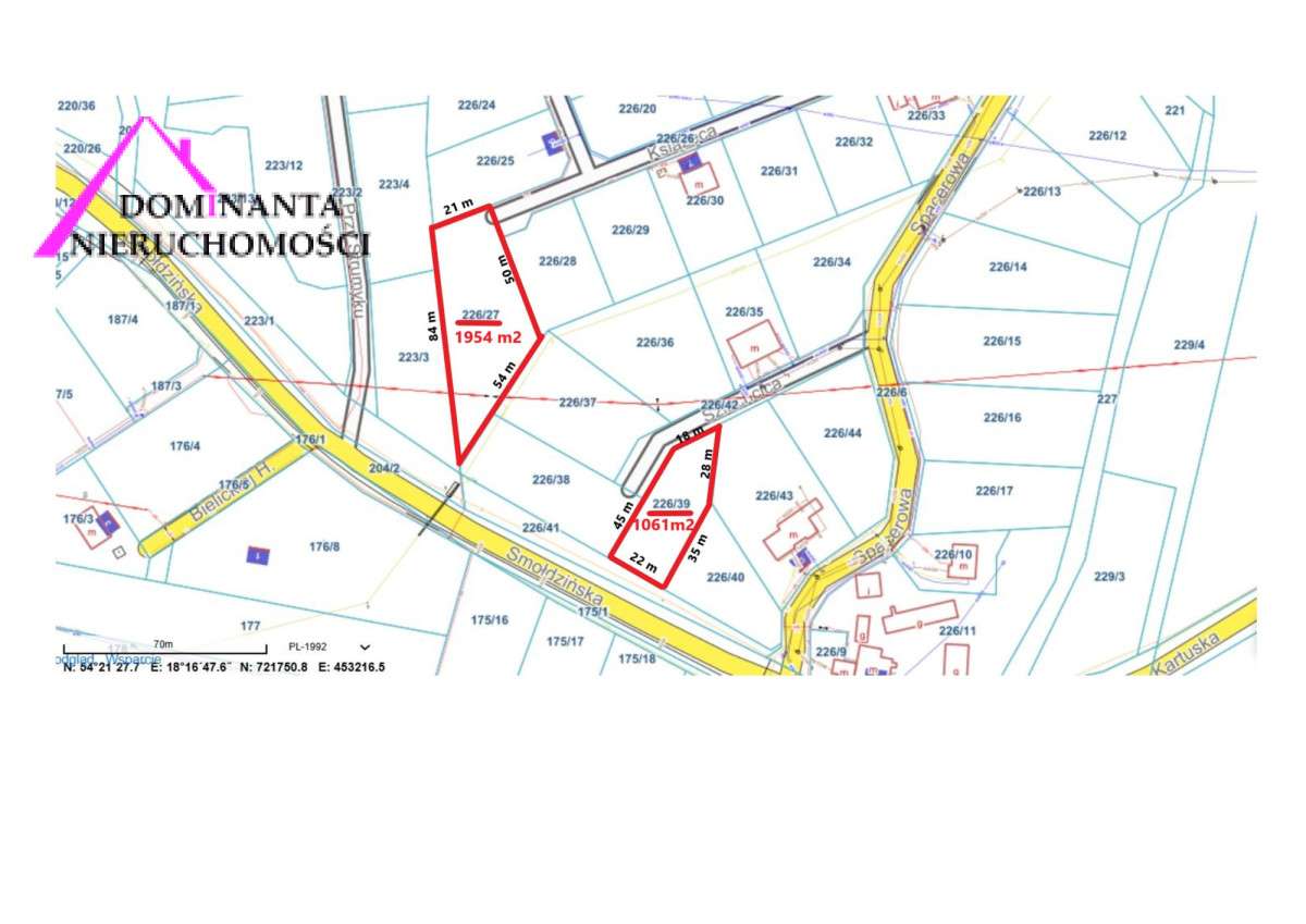 1 061 m², działka na sprzedaż - Kobysewo, kartuski, pomorskie ...