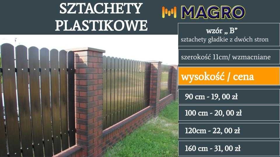 Sztachety plastikowe wzmacniane, ogrodzenia plastikowe, PRODUCENT ...