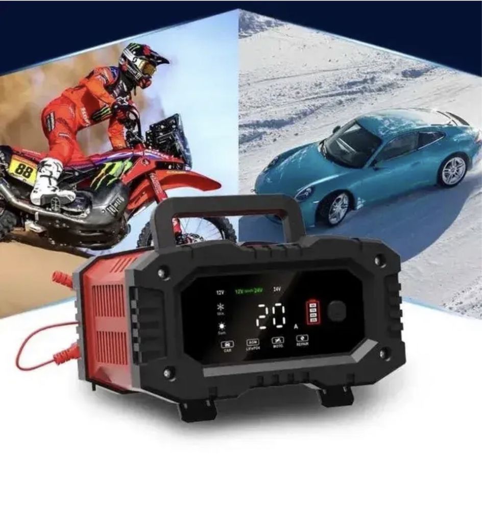 Импульсное зарядное устройство для автомобиля FOXSUR 12V 20A-24V 10А: 2 ...