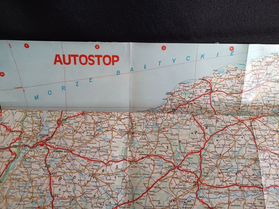 Mapa mapnik mapa samochodowa Polski PRL 1989 Łódź Śródmieście • OLX.pl