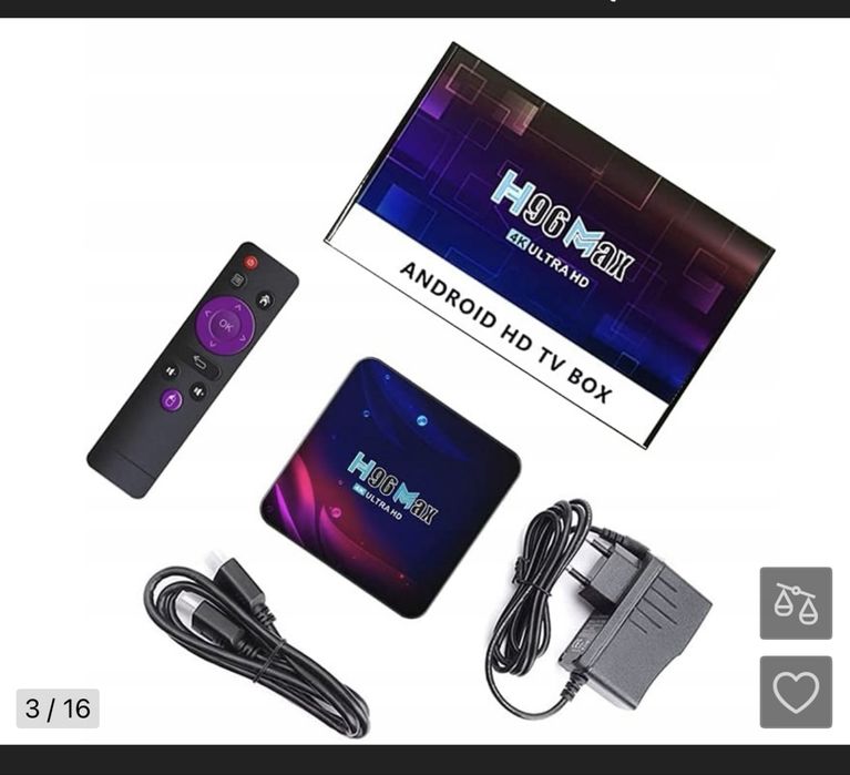 Smart TV BOX H96 max ultra HD 4K 4 64GB android 11 Uniejów • OLX.pl