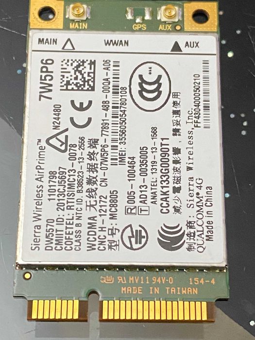 4G модем mini pcie Sierra Wireless Airprime MC8805 DW5570 (7W5P6): 300 ...