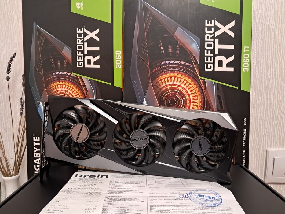 Видеокарта GIGABYTE OC RTX 3060 Ti 8Gb- как НОВАЯ! и другие карт: 11 ...