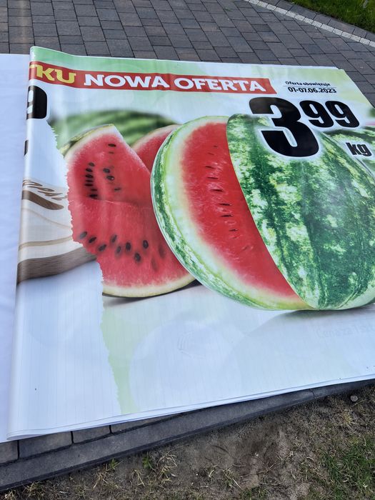Plandeka baner reklamowy używany 2,20m-4,40m wysyłka Białobrzegi • OLX.pl