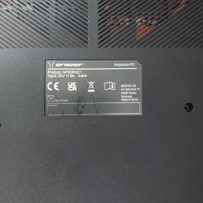 Ігровий Medion Erazer np50rn (e50)i5-12450H rtx4050 напівробочий опис ...