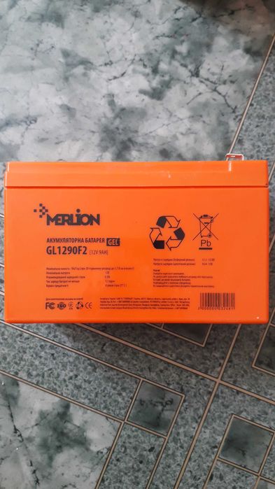 Аккумулятор AGM 12В 9АЧас MERLION GL1290 (CSB HR1234 UPS12460 RBC17 ...