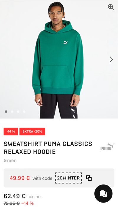 Оригінал! Puma classic hoodie forest green: 1 390 грн. - Худі Івано ...