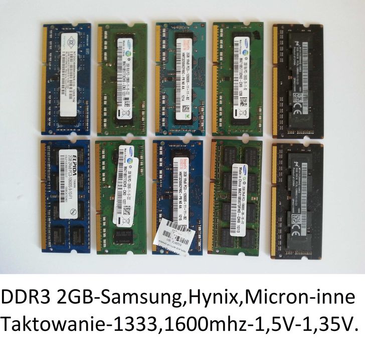 Ideał-Kości DDR2 2GB-SODIMM.Mam DDR3 4GB,8GB,DDR4 4GB, 8GB.Laptop Warszawa Praga-Południe • OLX.pl