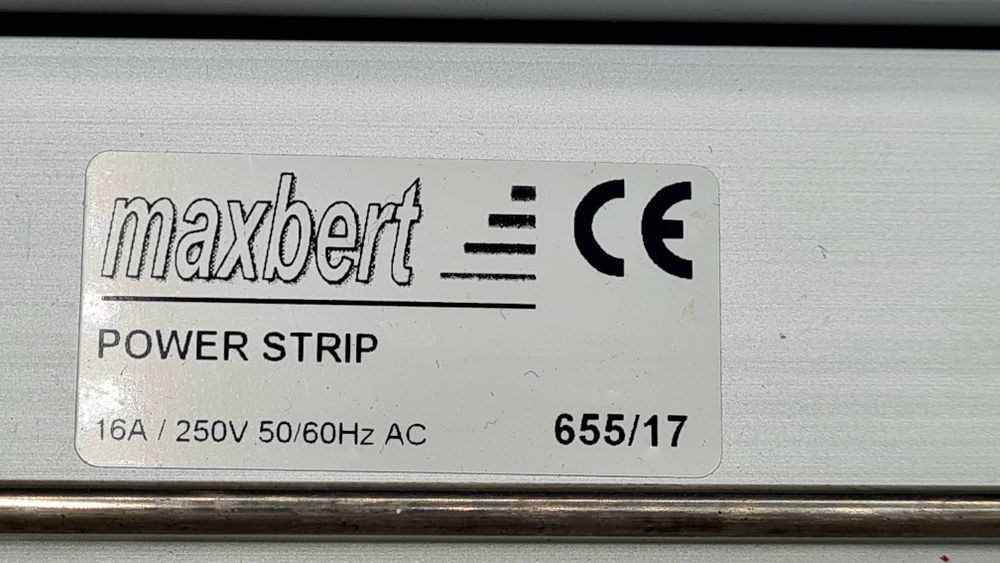 Maxbert power strip metalowa kaseta z gniazdami zasilającymi x3+rj x3 ...