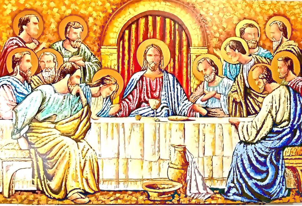 Quadro / Pintura óleo sobre tela santa ceia São Victor • OLX Portugal