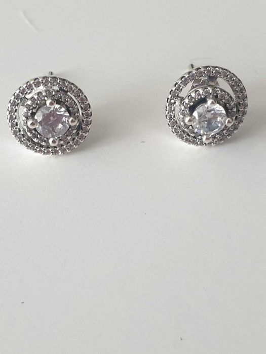 Pandora Kolczyki sztyfty z podwójną lśniącą obwódką Bydgoszcz • OLX.pl