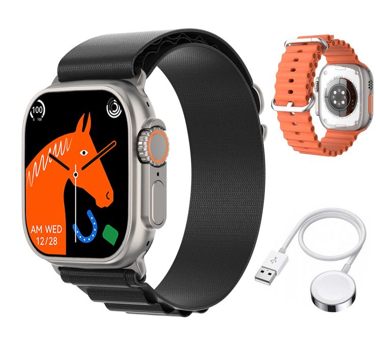 SMARTWATCH MĘSKI DAMSKI DT8 ULTRA MAX rozmowy polskie menu 2 paski sms ...